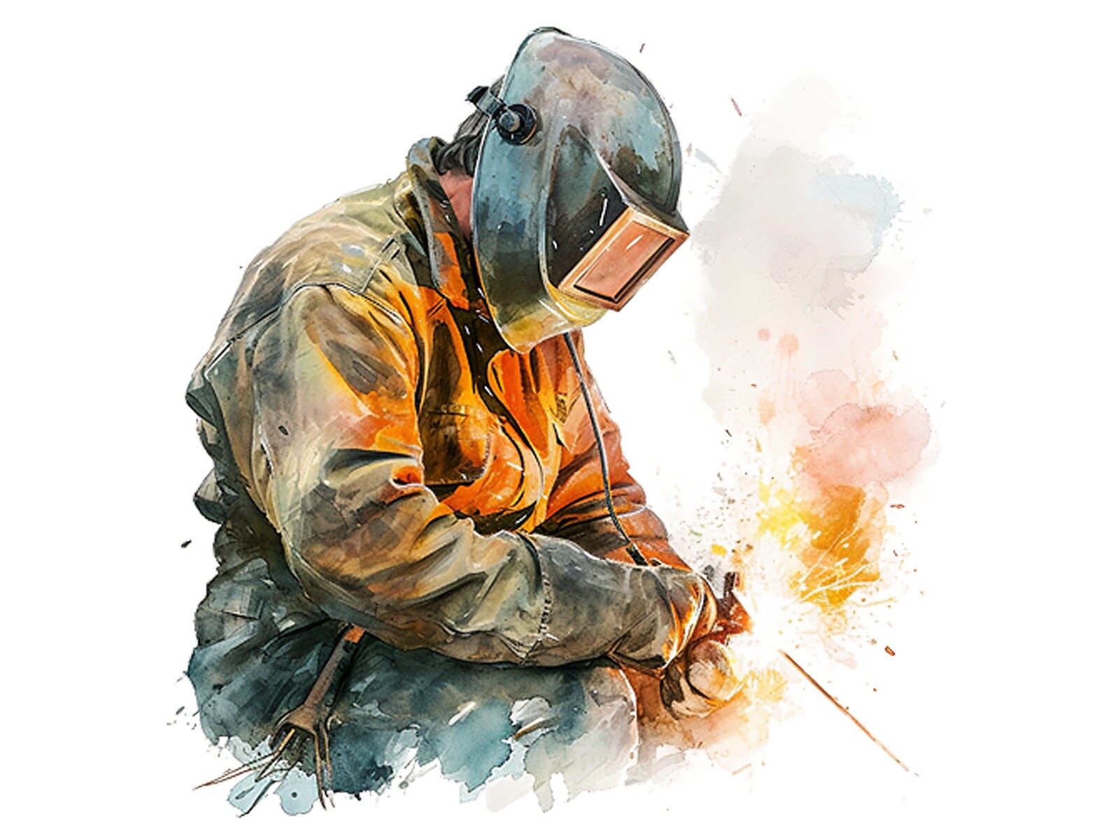 Welder Watercolor, Welder Clipart, Welding PNG, Welders Job, Welder ...