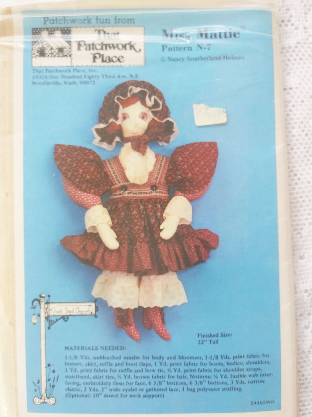 Miss Mattie Doll Pattern, 32 Doll Pattern, Patchwork Place Doll Pattern ...