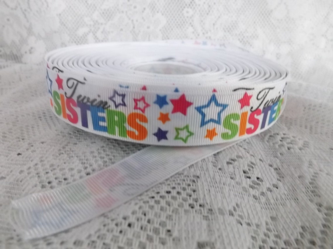 Twins ribbon Twin sister ribbon grosgrain ribbon 7/8 twin | Etsy