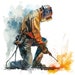 Welder Watercolor, Welder Clipart, Welding PNG, Welders Job, Welder ...