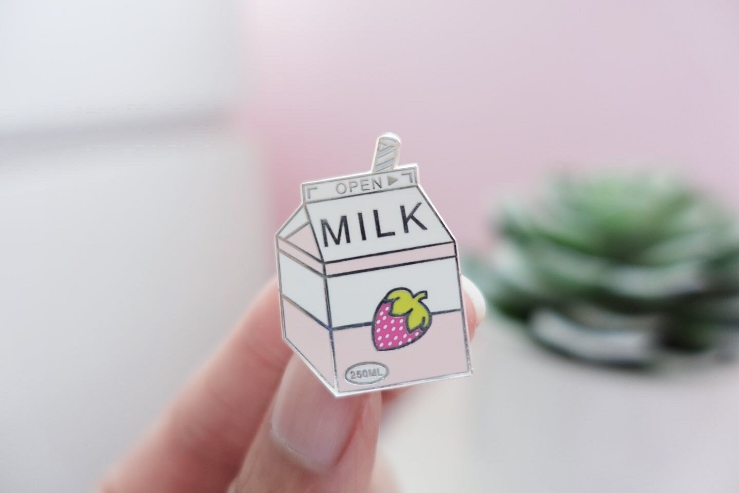 Strawberry Milk Hard Enamel Pin - Etsy UK