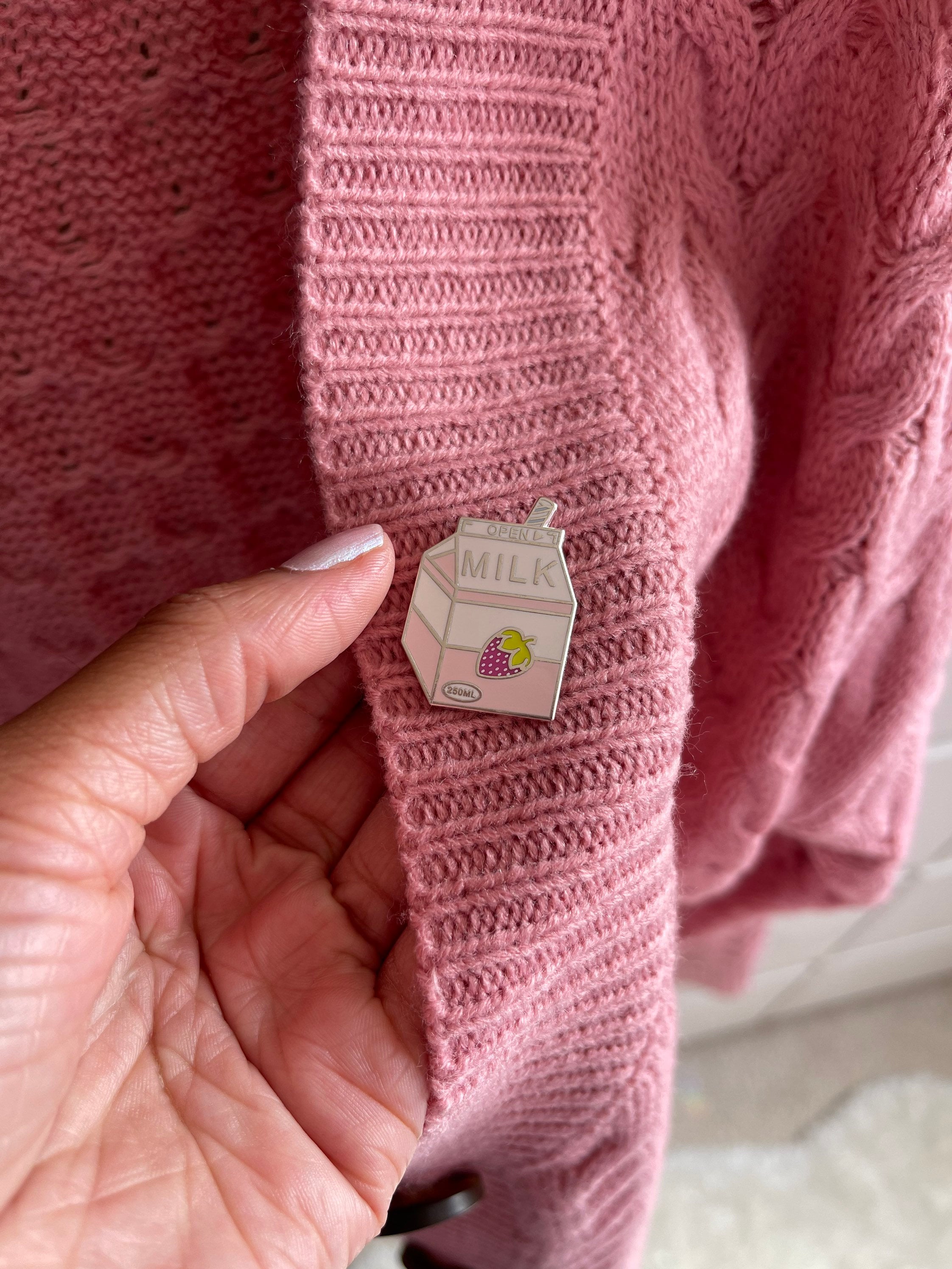 Strawberry Milk Hard Enamel Pin - Etsy UK