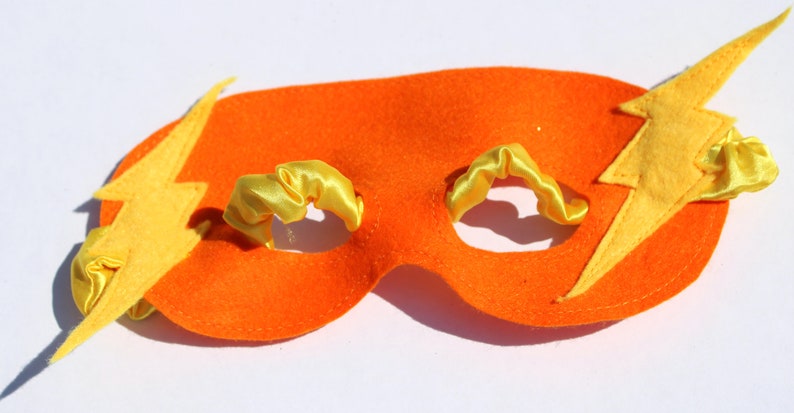 Orange Kids Superhero Eye Mask - Etsy