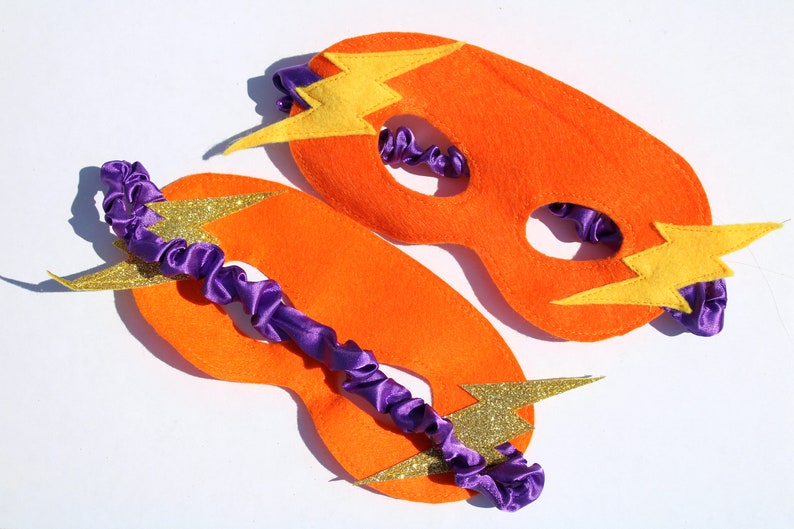 Orange Kids Superhero Eye Mask - Etsy