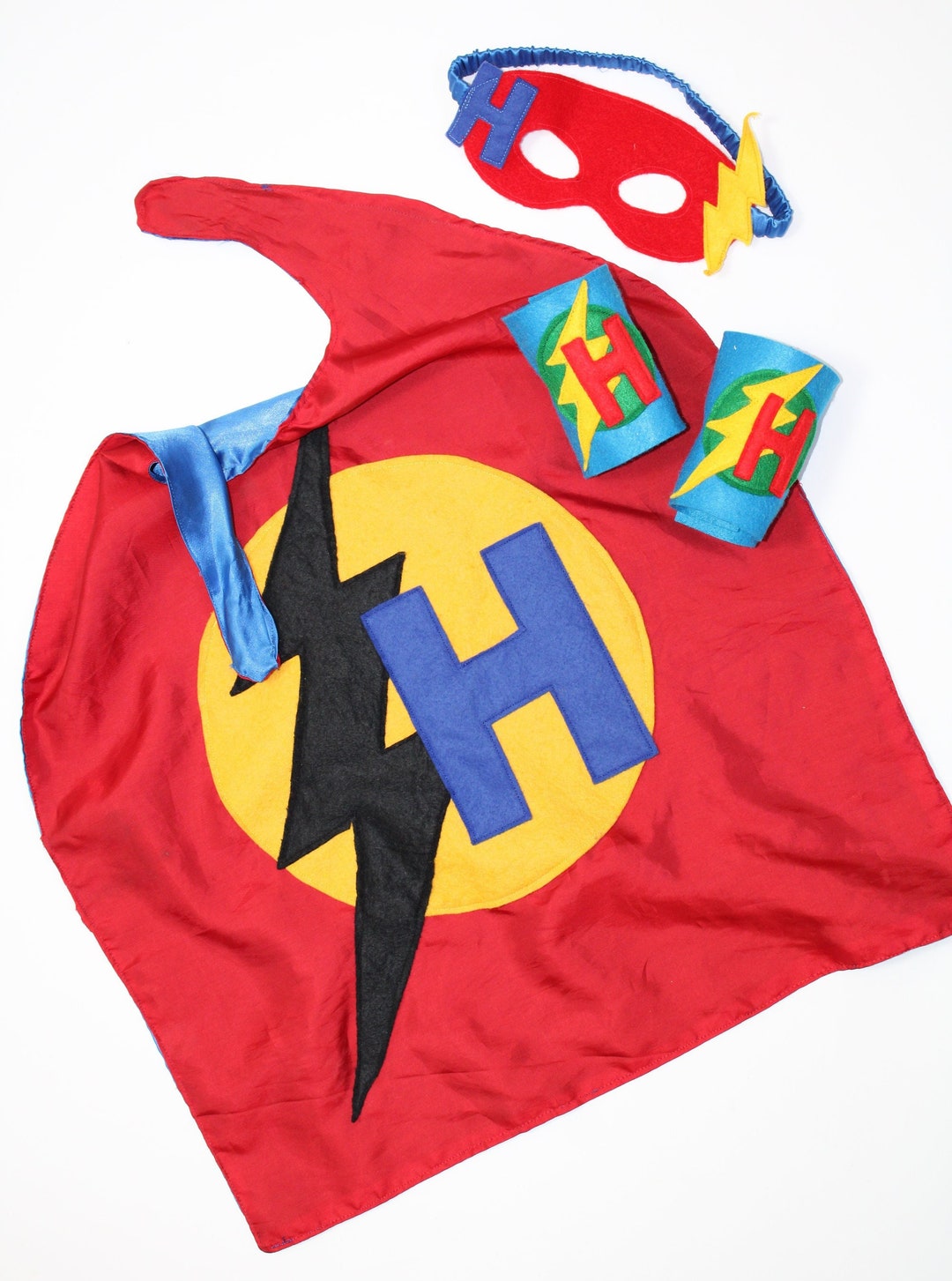 Superhero Bundle, Personalised Cuffs, Eye Mask and Cape for Kids - Etsy