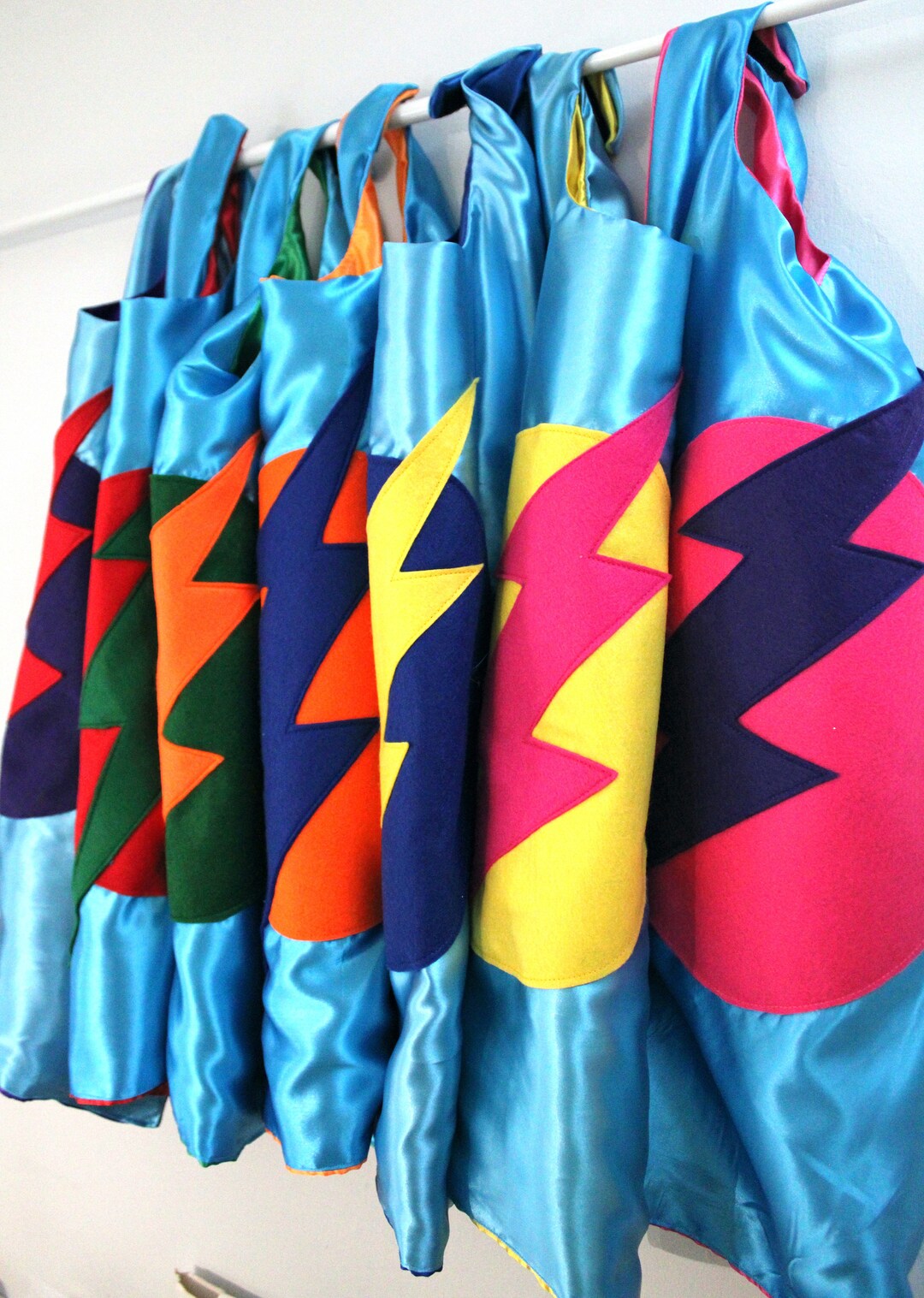 Turquoise Kids Superhero Cape: Lightning Bolt Dress Up - Etsy