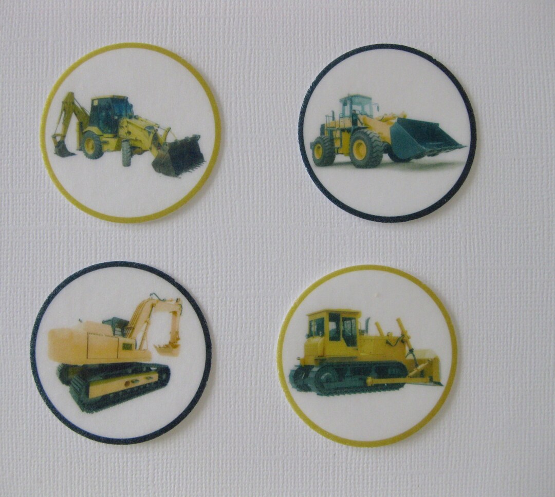 12 PRE CUT Construction Truck Digger EDIBLE Rice Wafer Paper - Etsy