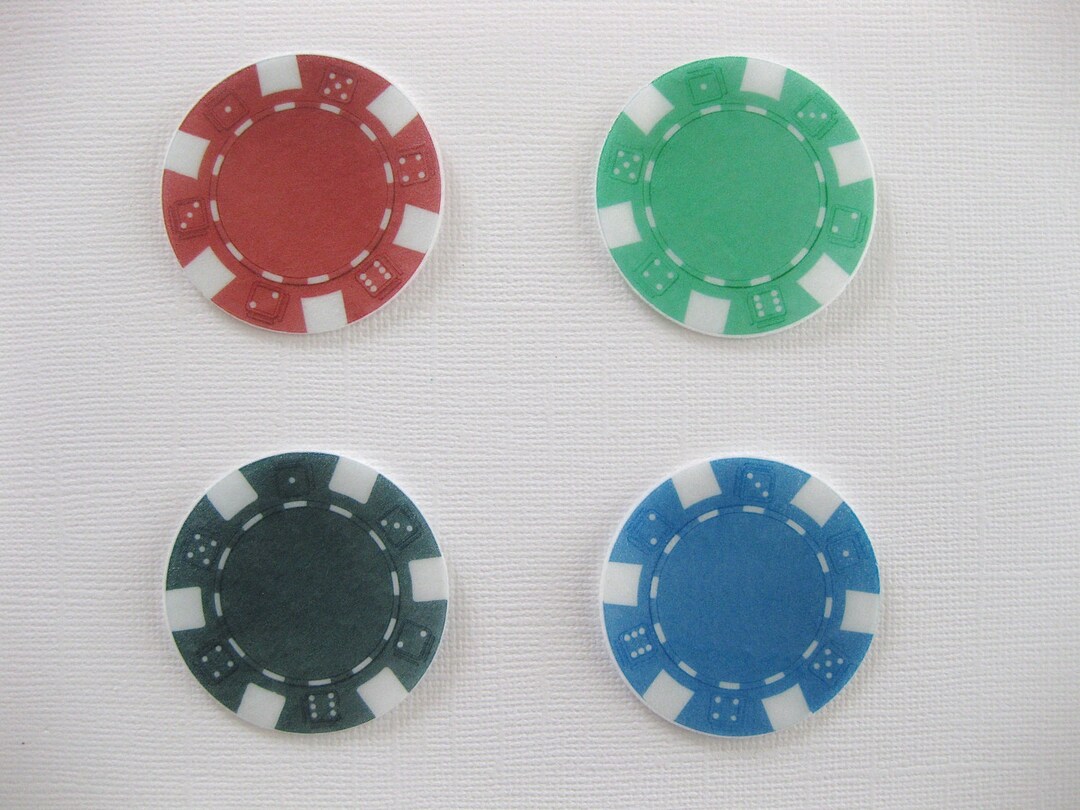 12 PRE CUT Casino Poker Chip EDIBLE Rice Paper Wafer Card - Etsy