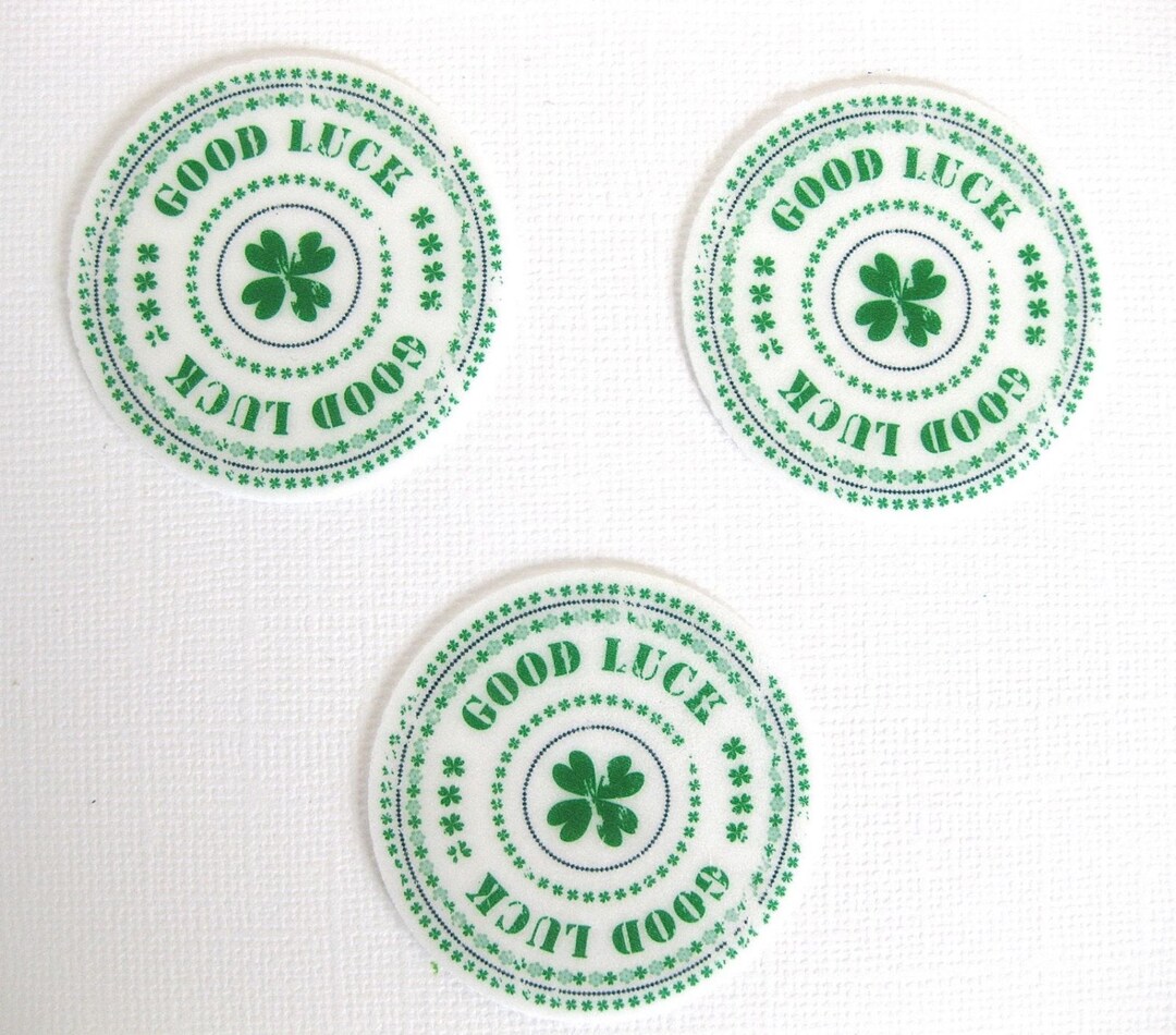 12 PRE CUT Good Luck EDIBLE Rice Wafer Paper Card Cupcake Toppers - Etsy