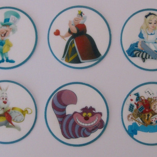 PRE CUT 12 Edible Rice Paper Wafer Card Eat Me Alice in - Etsy Australia
