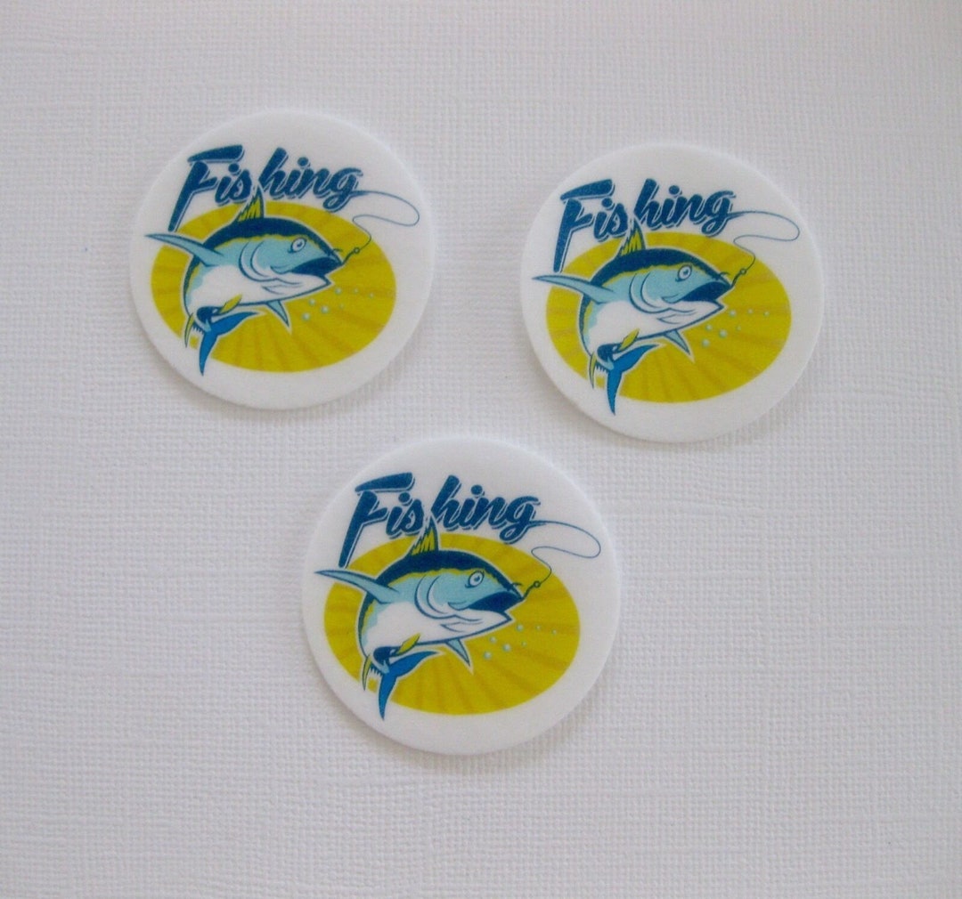 12 PRE CUT Fishing EDIBLE Rice Wafer Paper Card Cupcake Toppers - Etsy