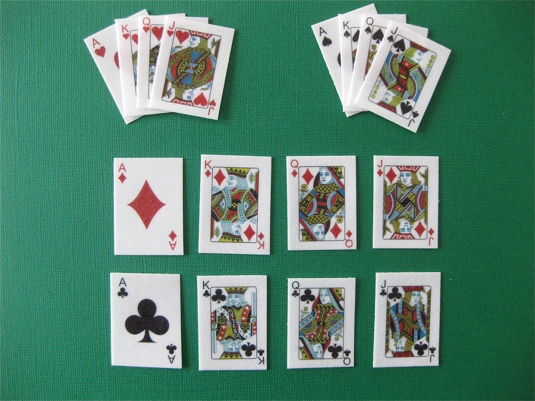 16 PRE CUT EDIBLE Playing Card Rice Paper Wafer Card Cupcake Toppers - Etsy