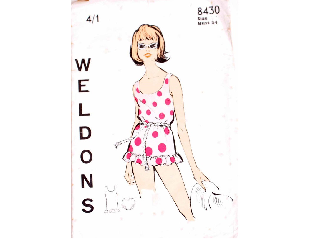 Rare Weldon's 8430 Vintage 60's Beach Cover up Summer Sun Dress ...