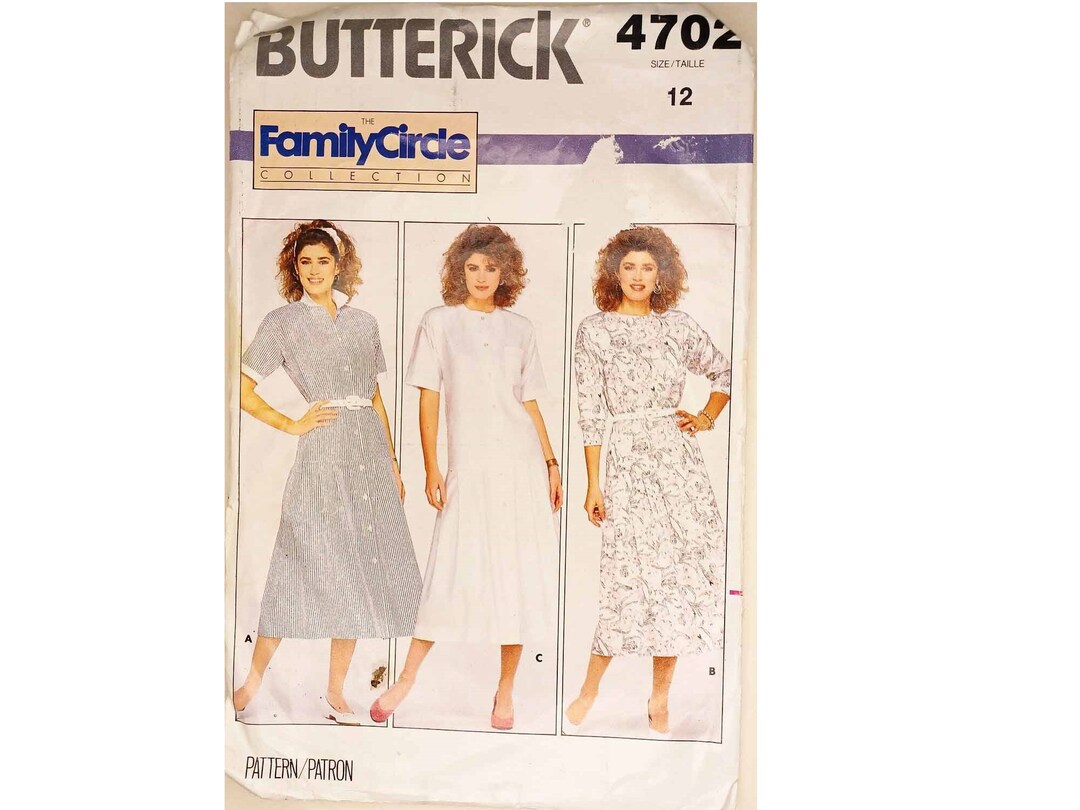 Vintage 1980's Butterick 4702 Family Circle Summer Linen Cotton Fit and ...