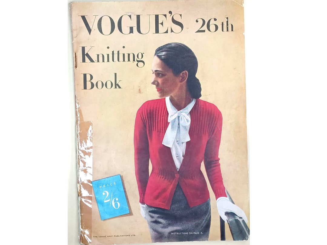 Over 39 Patterns Early Vintage 1940's Vogue 26th Knitting Book Magazine ...