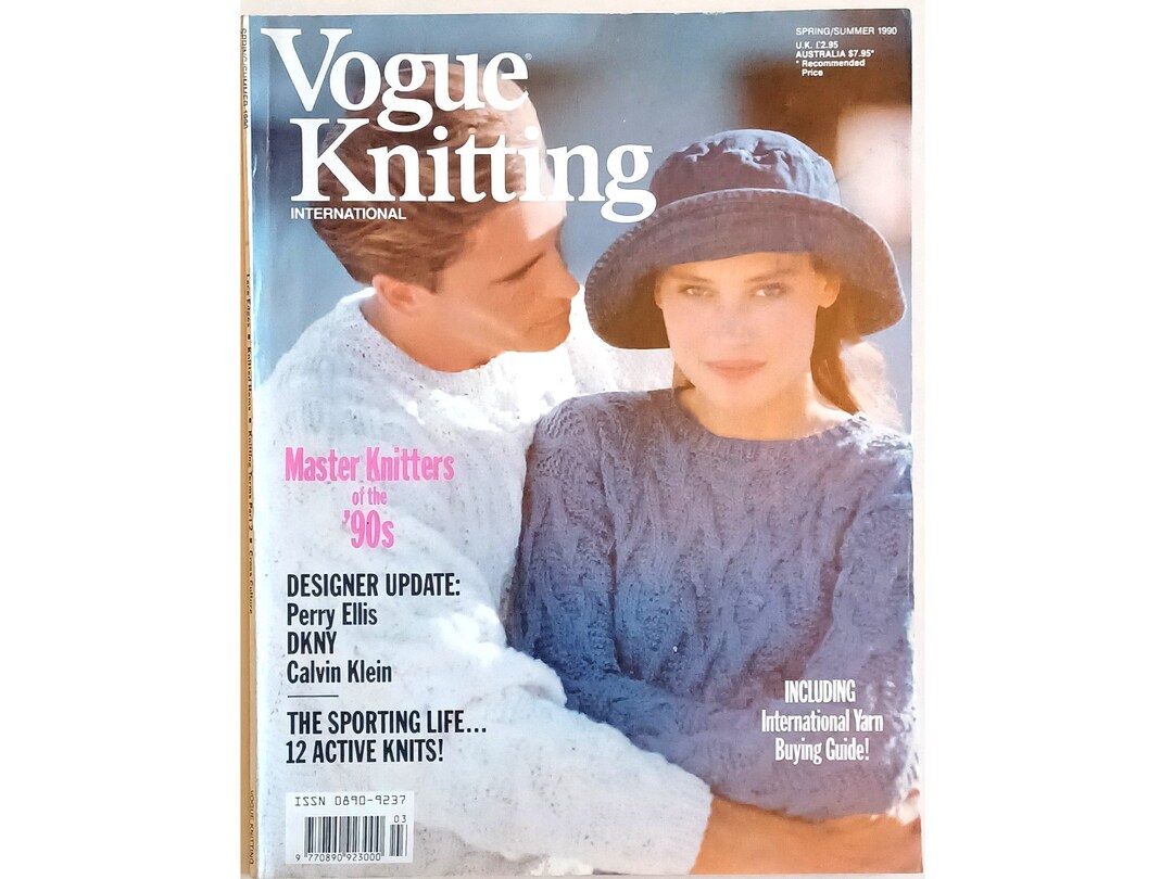 29 Patterns Vintage 1990's Vogue Knitting International Book Magazine ...