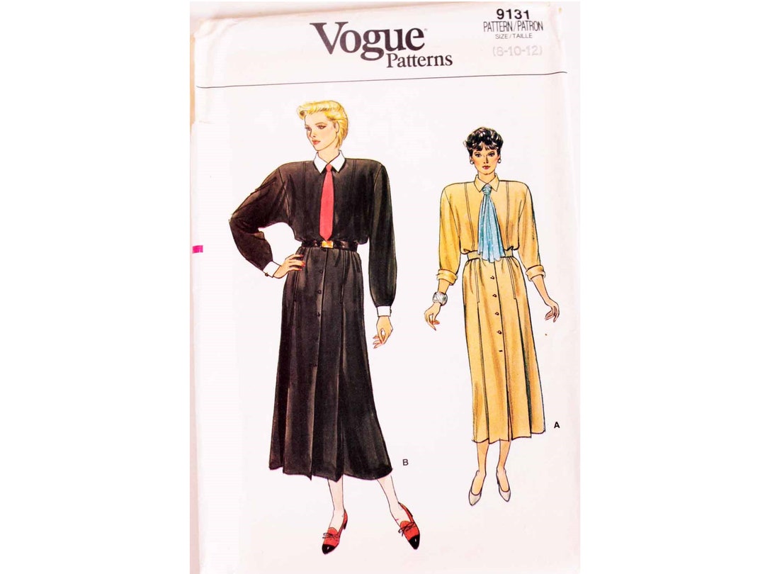 Rare UNCUT Vintage 80's Vogue 9131 Button Through Shoulder - Etsy
