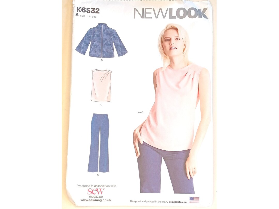 UNCUT New Look 6532 Zipper Jacket Sleeveless Shell Top & Flared Boot ...