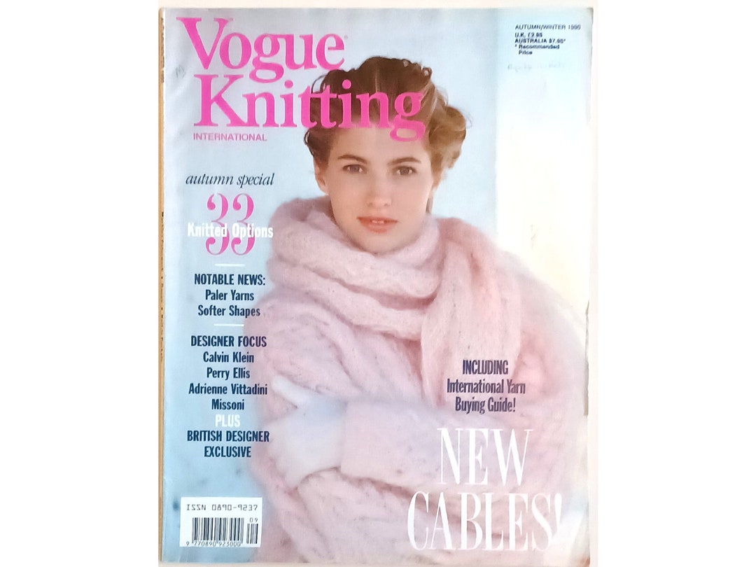 33 Patterns Vintage 1990's Vogue Knitting International Book Magazine ...