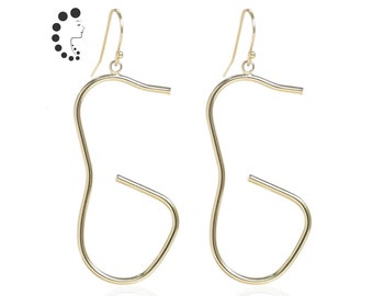 Gold Line Earrings - Etsy