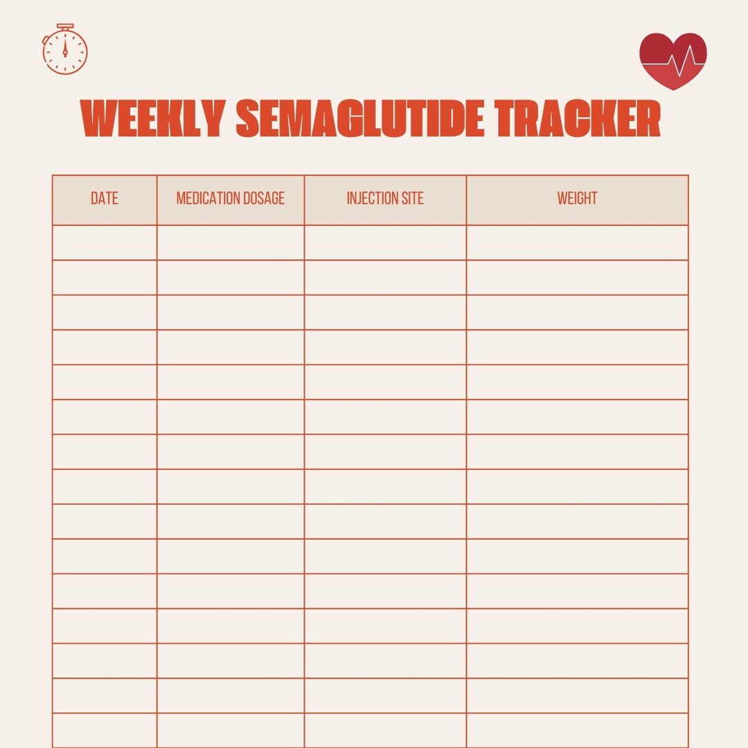 Weight Loss Tracker Printable for Glp1 Semaglutide Ozempic Wegovy ...