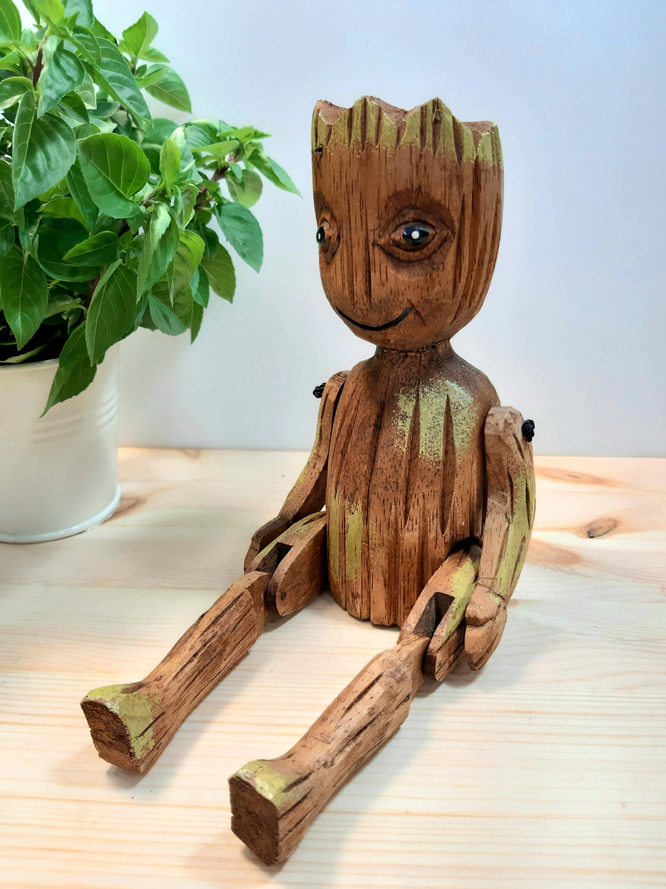 Wooden Groot Toy Hand Painted Marvel Groot Puppet Kids | Etsy