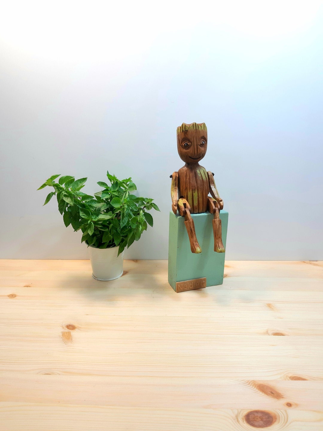 Wooden Groot Toy - Hand Painted Marvel Groot Puppet - Kids Room Décor ...