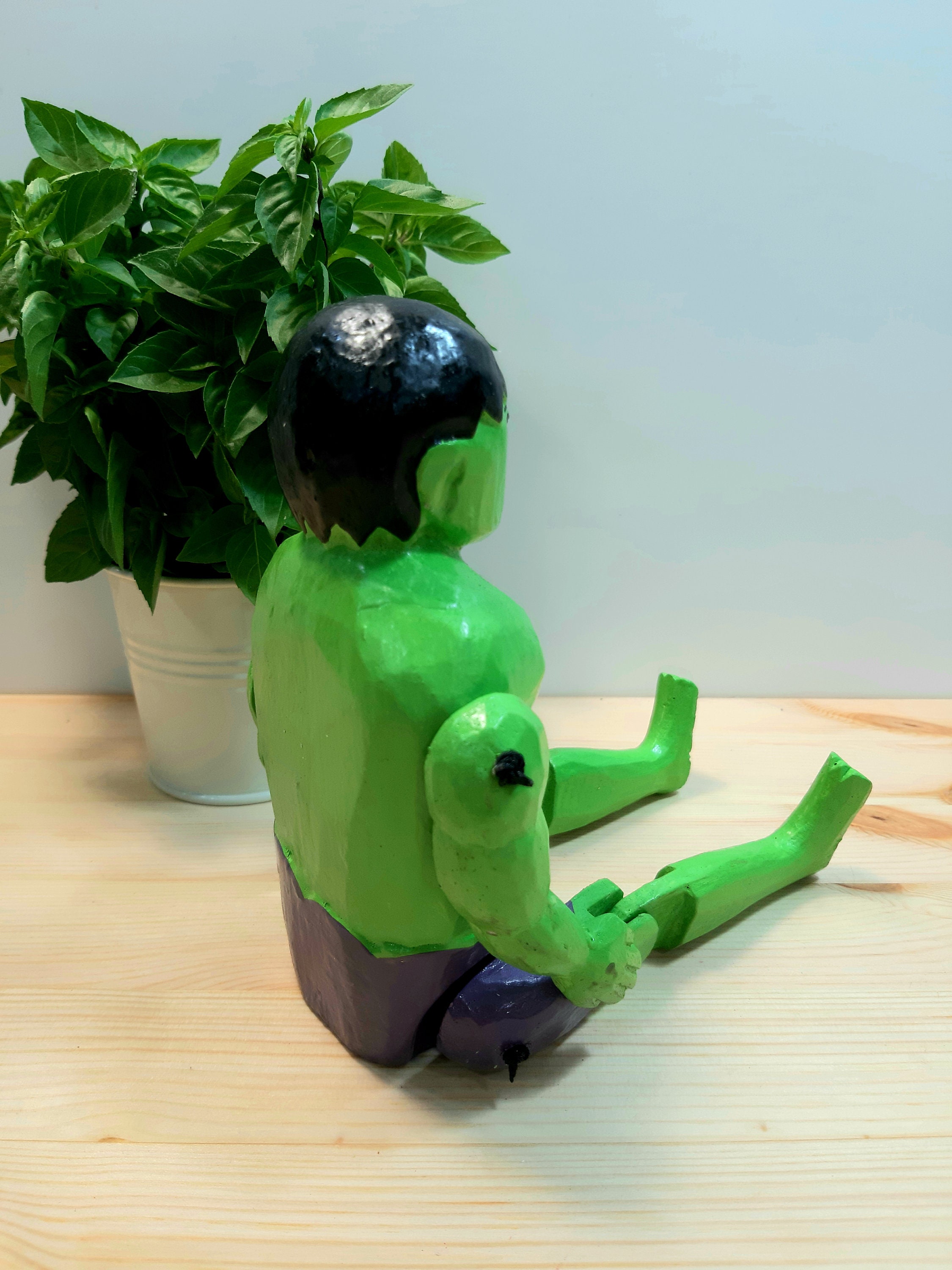 Wooden Hulk Toy Hand Painted Marvel Hulk Puppet Kids Room | Etsy