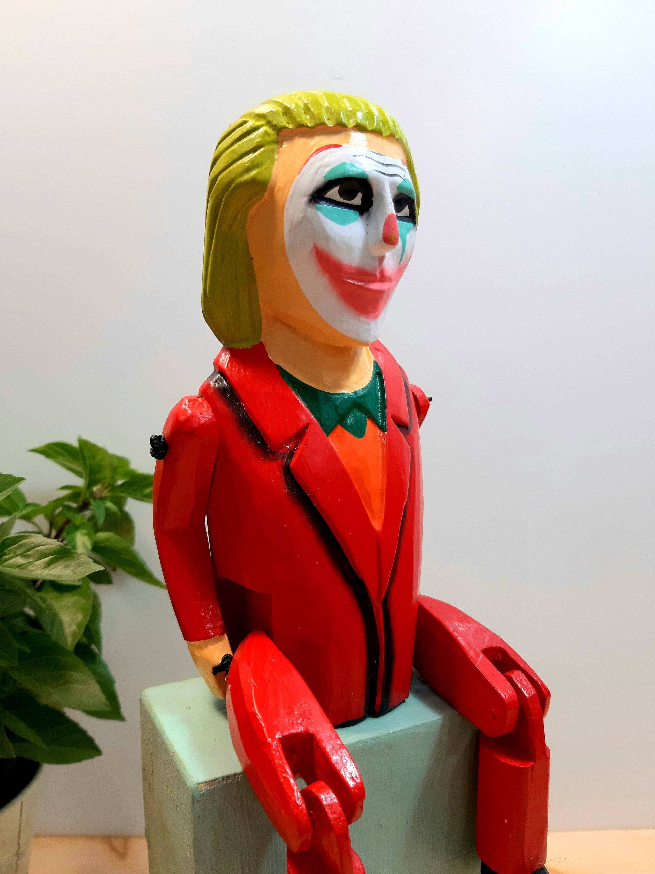 Wooden Joker Toy Hand Painted Joker Puppet Kids Room Decor | Etsy