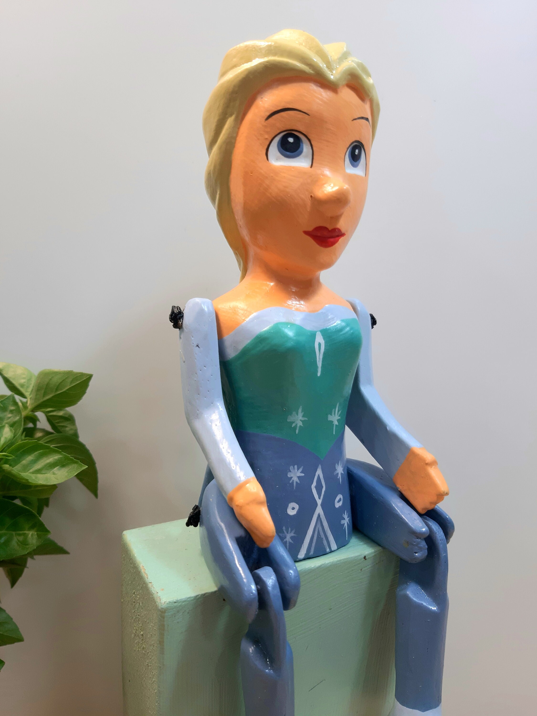 Wooden Elsa Frozen Toy Hand Painted Elsa Frozen Puppet | Etsy