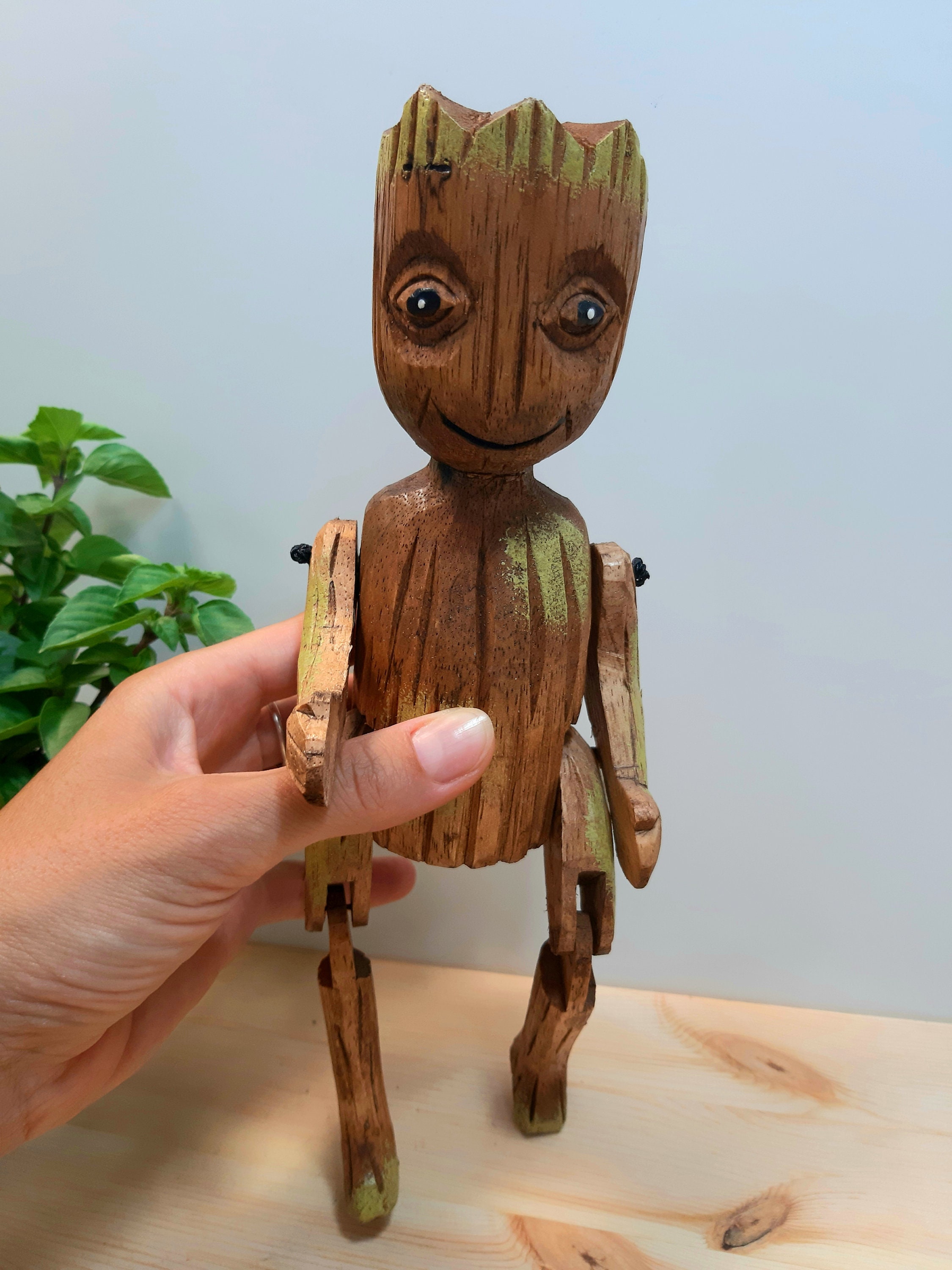 Wooden Groot Toy Hand Painted Marvel Groot Puppet Kids | Etsy