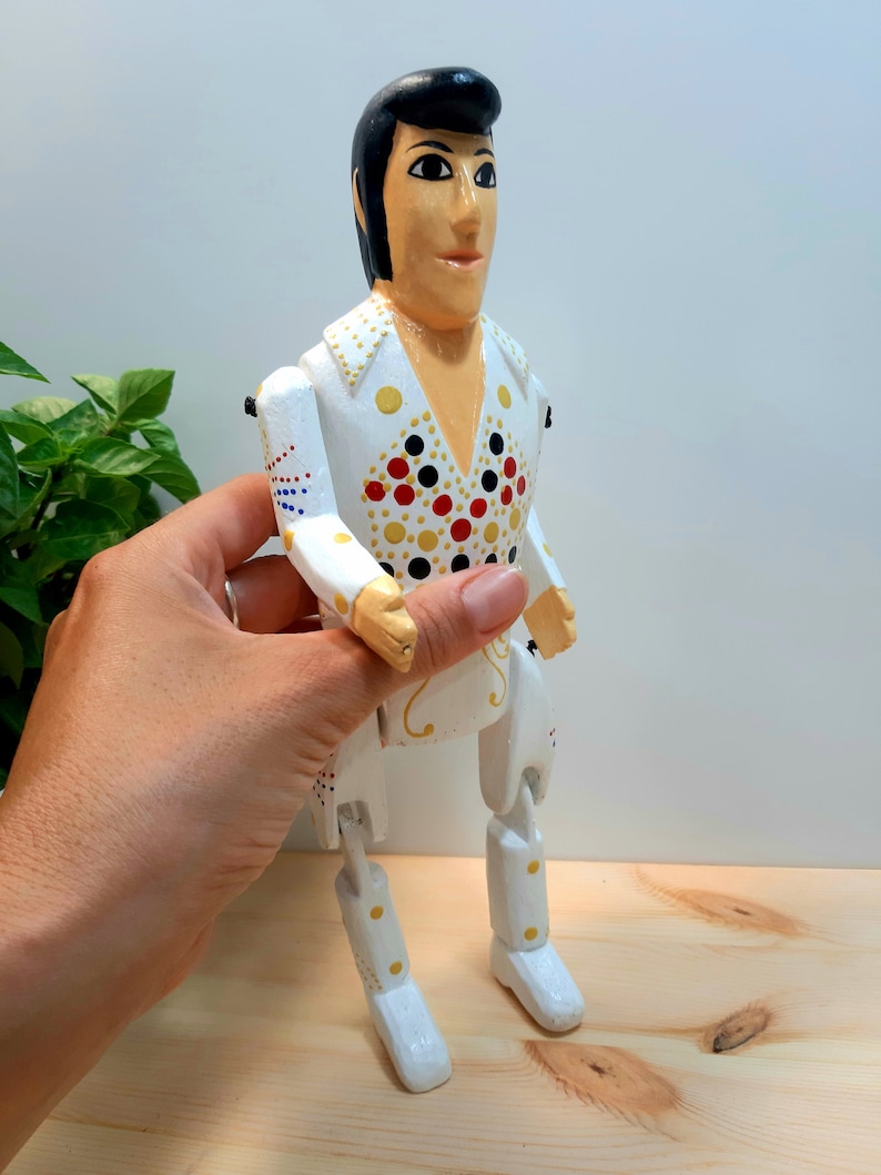 Elvis Puppet Hand Painted Wooden Doll Kids Room Decor - Etsy