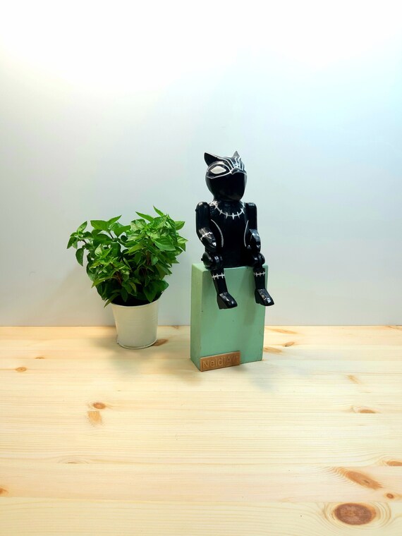 Black Panther Puppet-wooden Black Panther Toy Hand Painted - Etsy