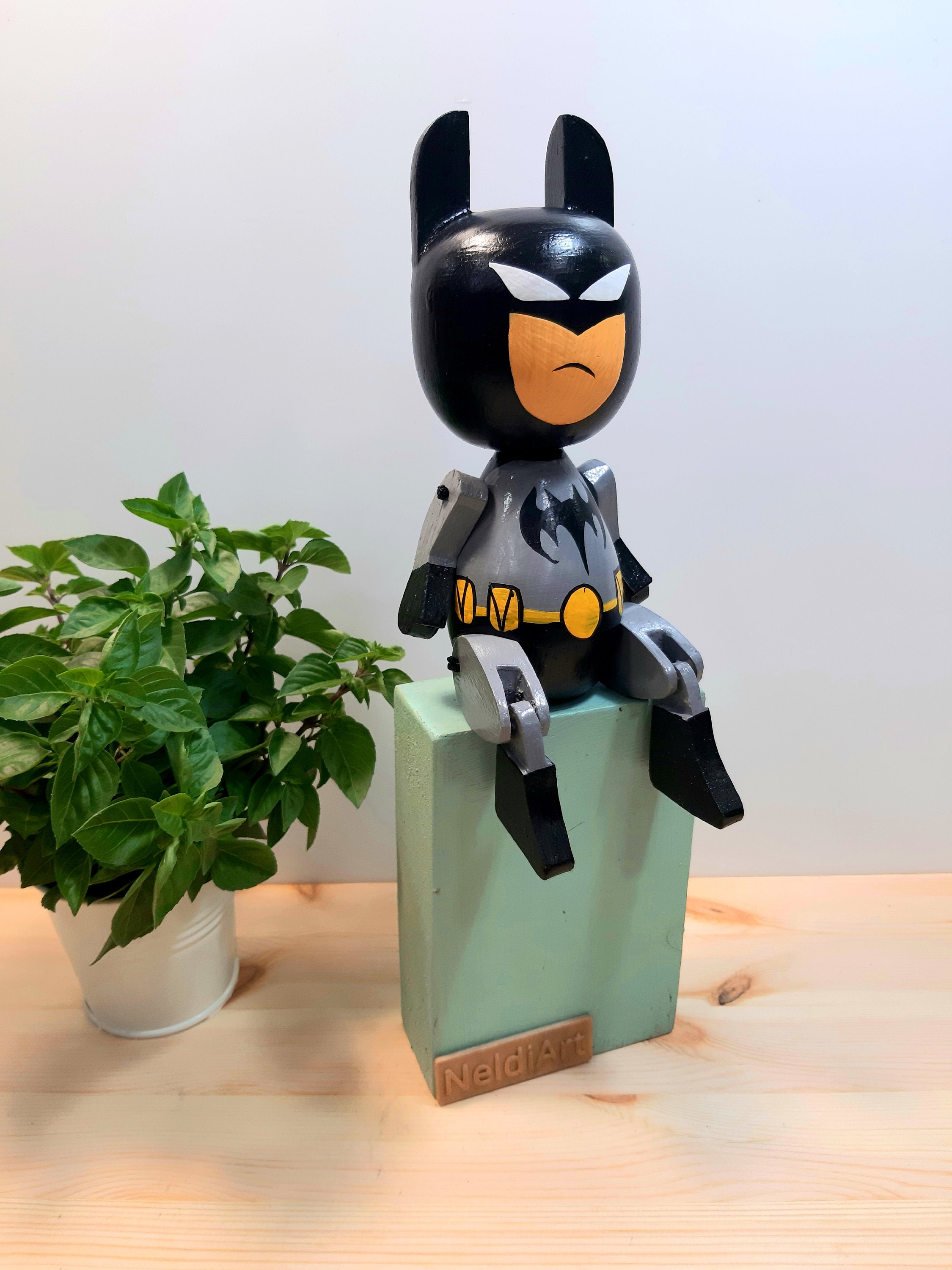 Batman Puppet Wooden Batman Toy Hand Painted DC Comics | Etsy