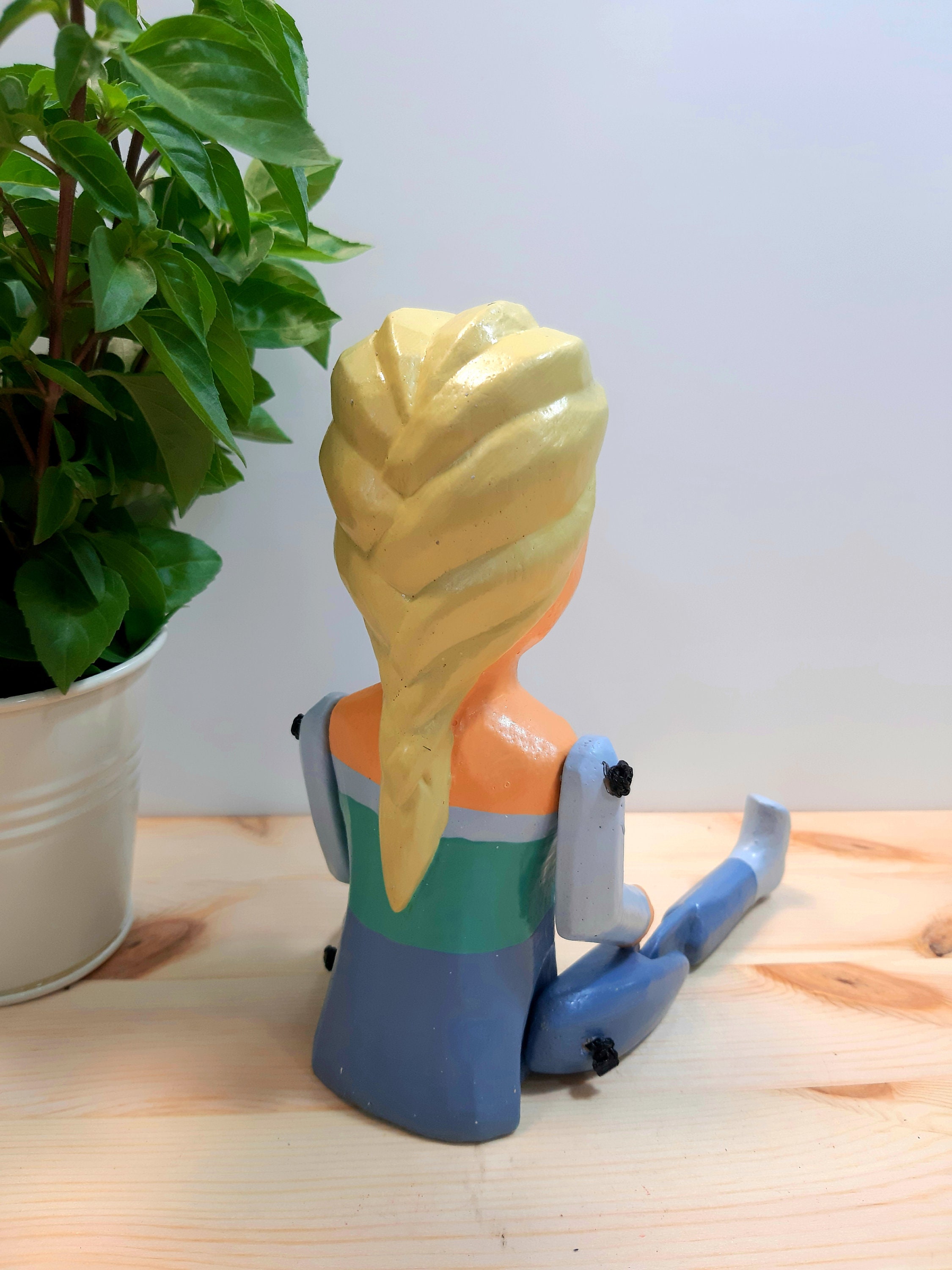 Wooden Elsa Frozen Toy Hand Painted Elsa Frozen Puppet | Etsy