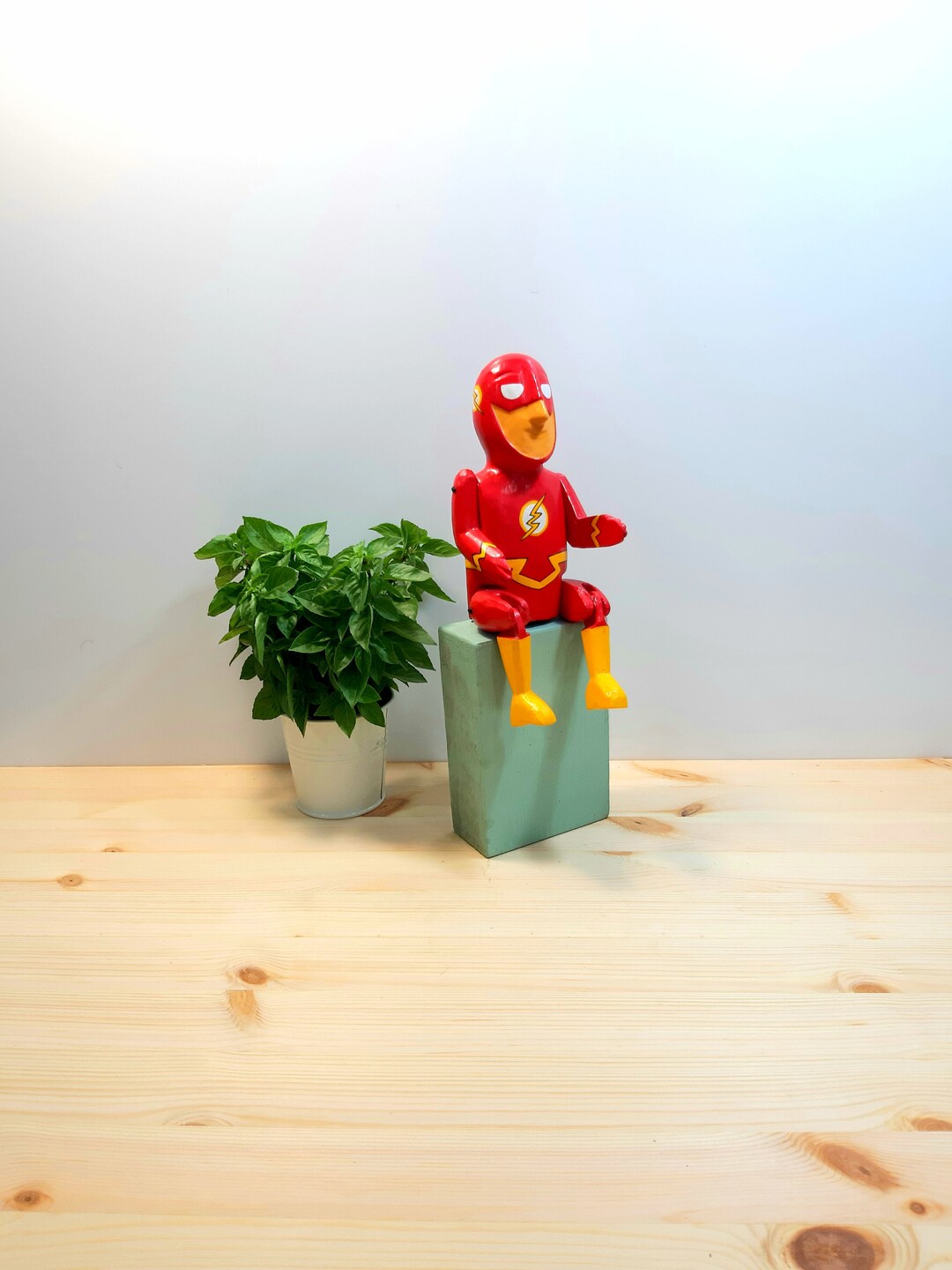 Flash Puppet, Wooden Flash Toy Hand Painted Marvel Flash Puppet Kids ...