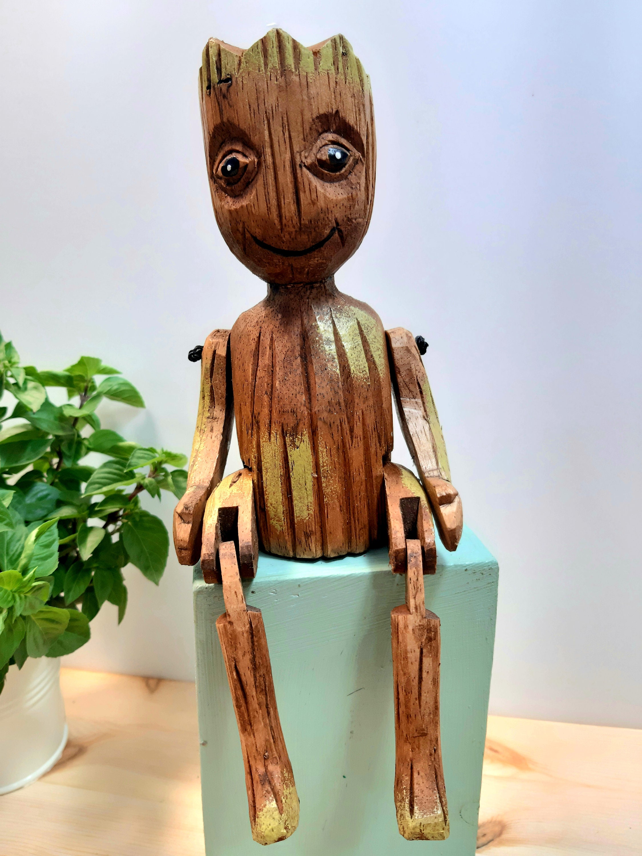 Wooden Groot Toy Hand Painted Marvel Groot Puppet Kids | Etsy