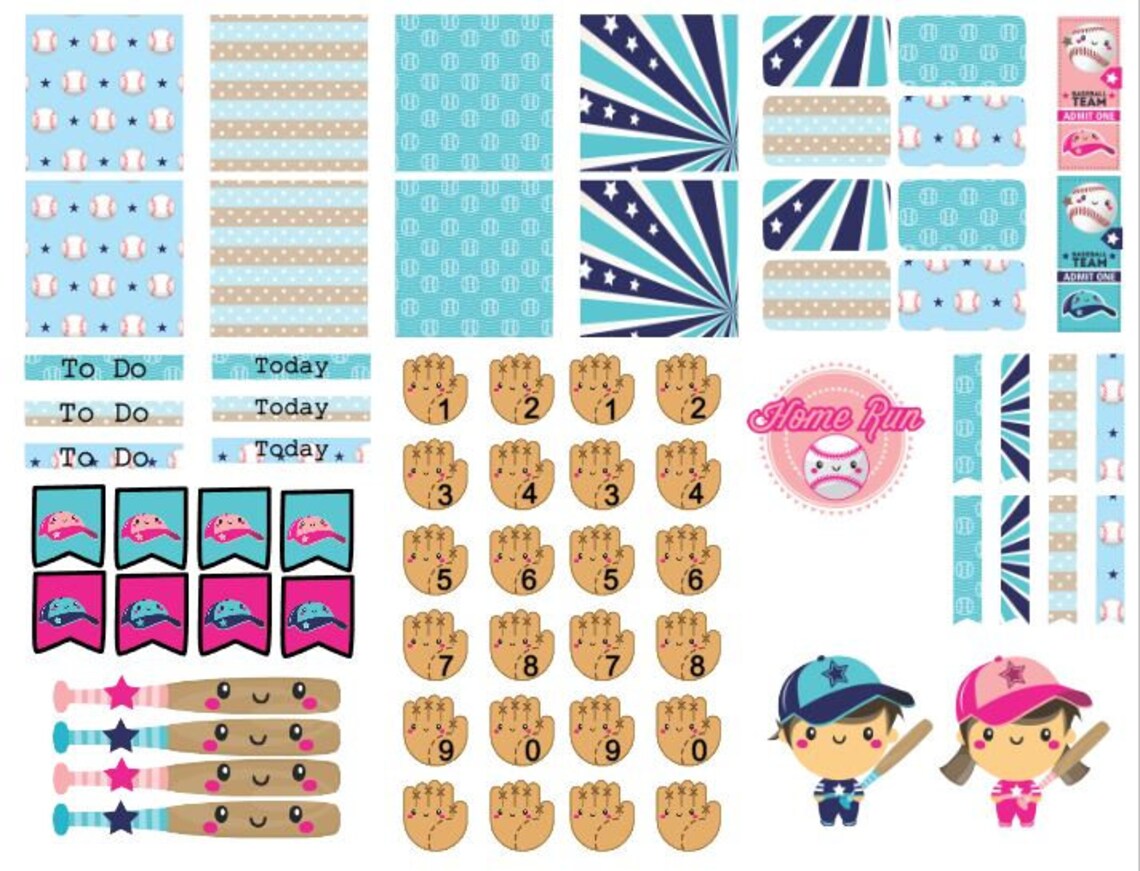 Baseball Planner Set, Printable, Digital Download, Weekly Kit - Etsy