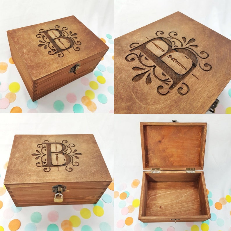Personalised Monogram Box Engraved Initial Wooden Box Pine - Etsy UK