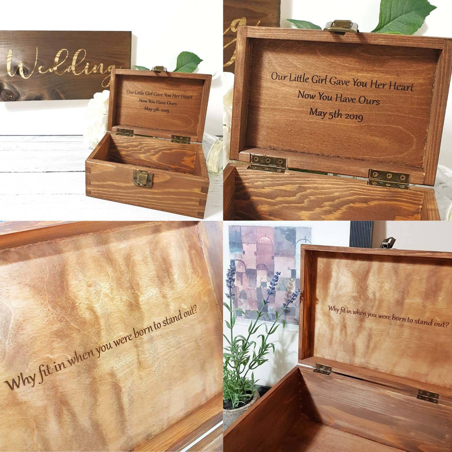 Personalised Monogram Box Engraved Initial Wooden Box Pine - Etsy UK