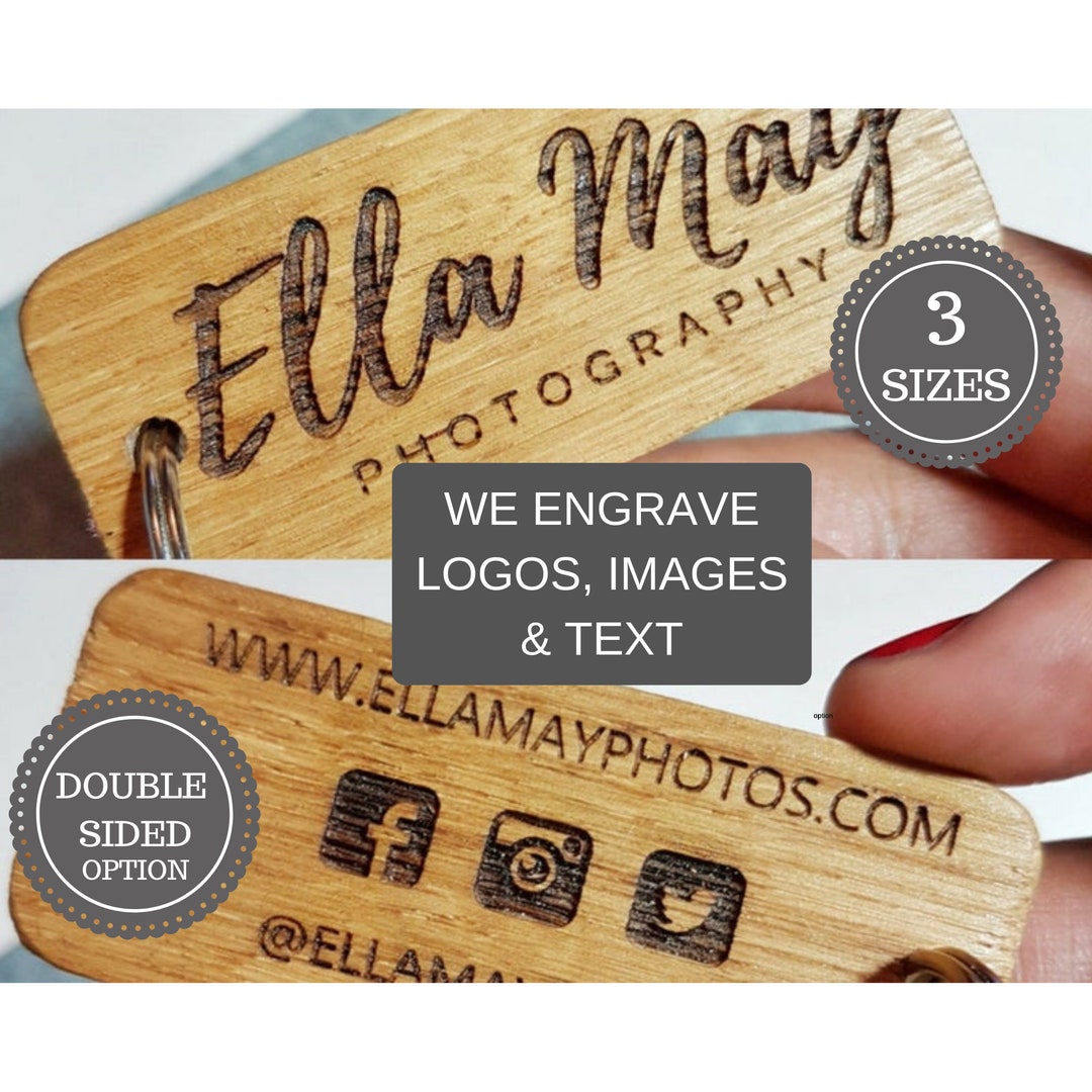 Personalised Business Name Keyring - Social Media Handle Keychain ...