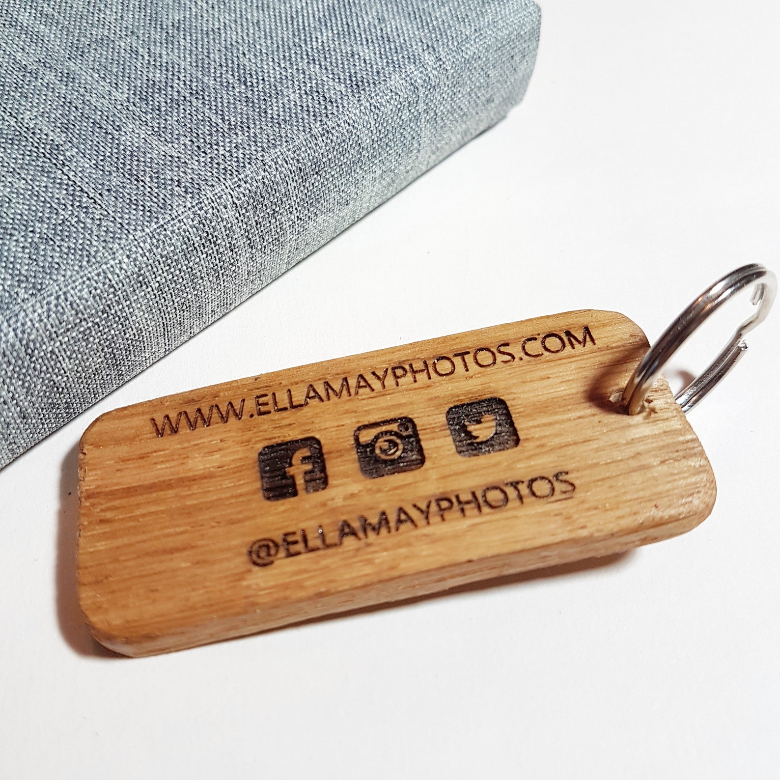 Personalised Business Name Keyring Social Media Handle - Etsy