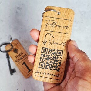 Personalised QR Code Keyring - Hotel Business QR Keychain - Custom ...