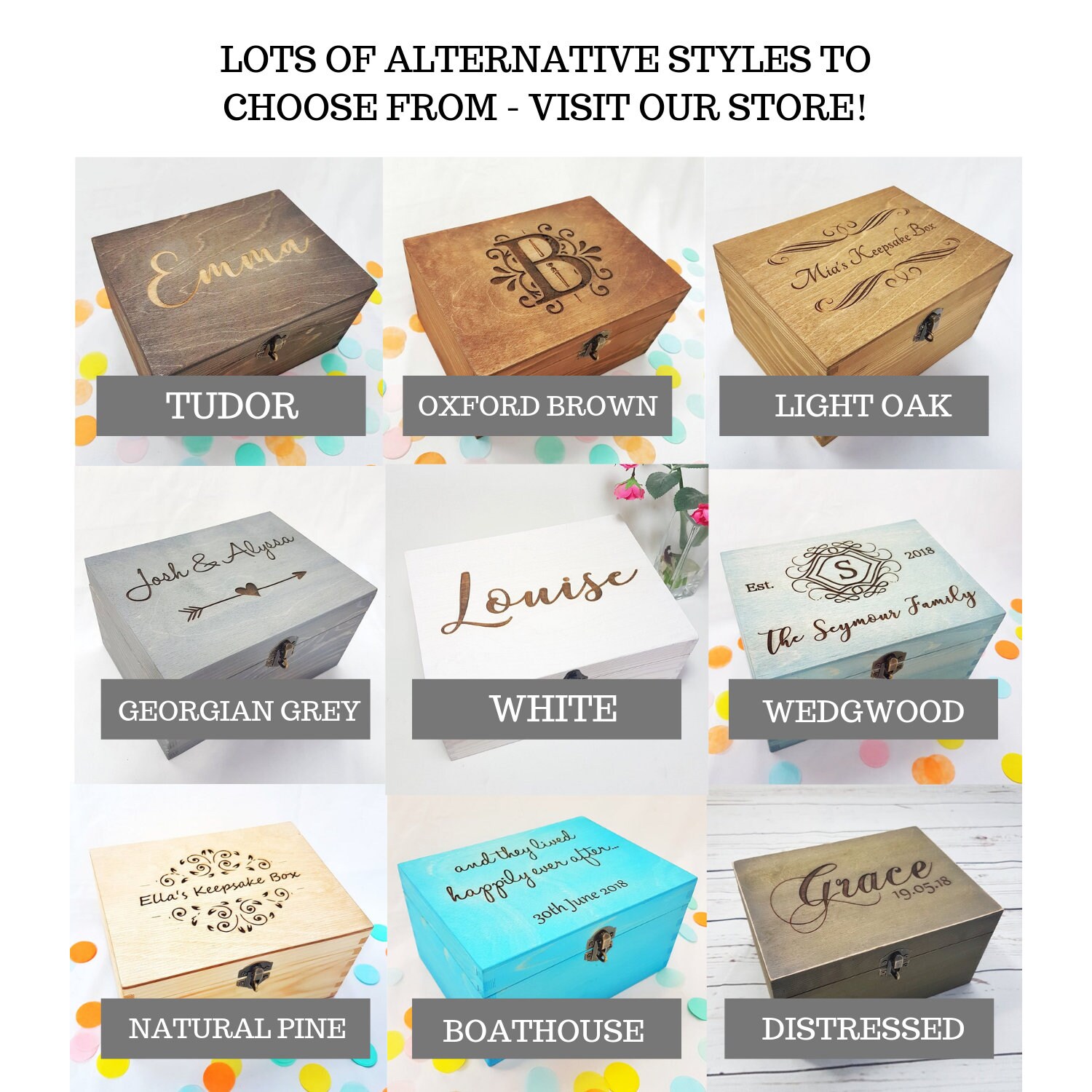 Engraved Name Box Personalised Wooden Box Keepsake Memory | Etsy UK