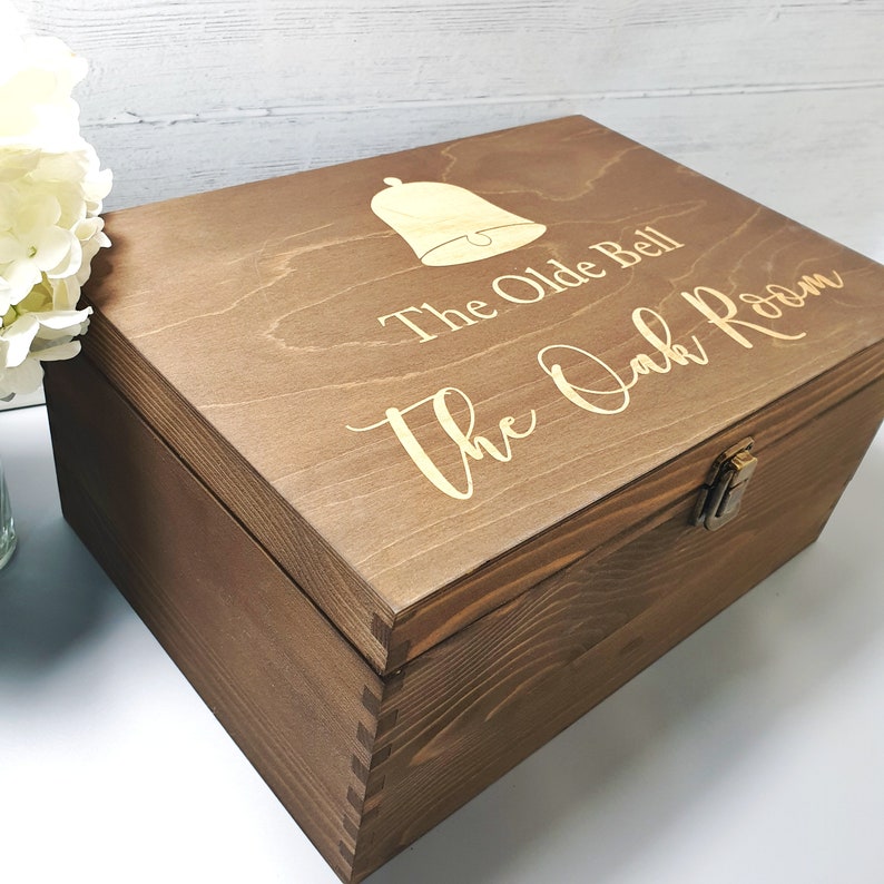 Custom Business Logo Box - Personalised Branded Wooden Box - Engraved ...