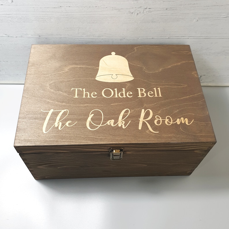 Custom Business Logo Box - Personalised Branded Wooden Box - Engraved ...