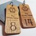 Engraved Room Number Keyring - Personalised Logo Oak Wood Keyring ...