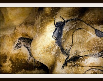 Prehistoric Cave Paintings Lascaux France Vintage Art Poster Art Print ...