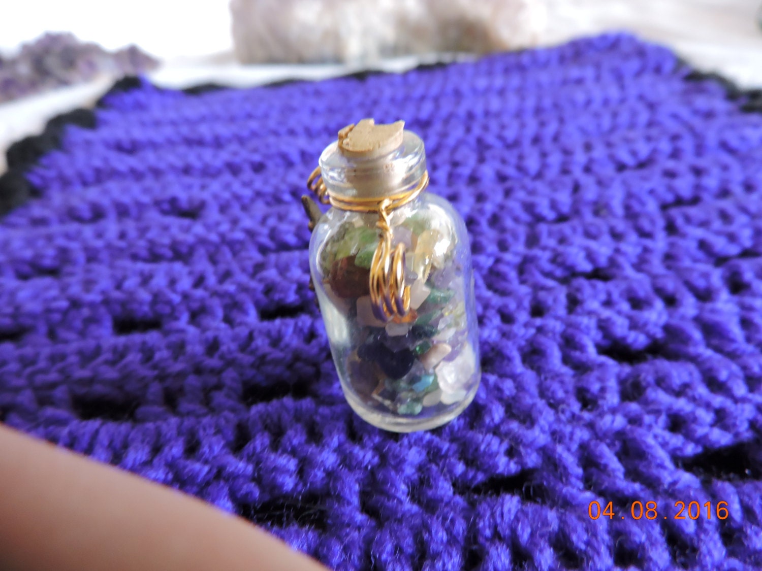 Mixed Gemstone Pendant With Fairy Charm - Etsy