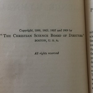 The Christian Science Hymnal With Five Hymns Written by Reverend Mary Baker Eddy 1910 Prince ...